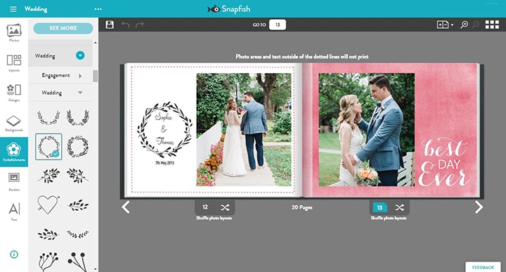 Create a wonderful wedding photo book | Snapfish US